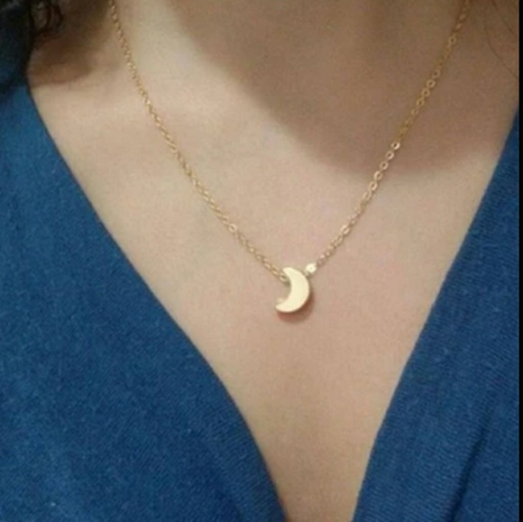 Jewelry | Nib Moon Pendant Necklace Gold Color | Poshmark